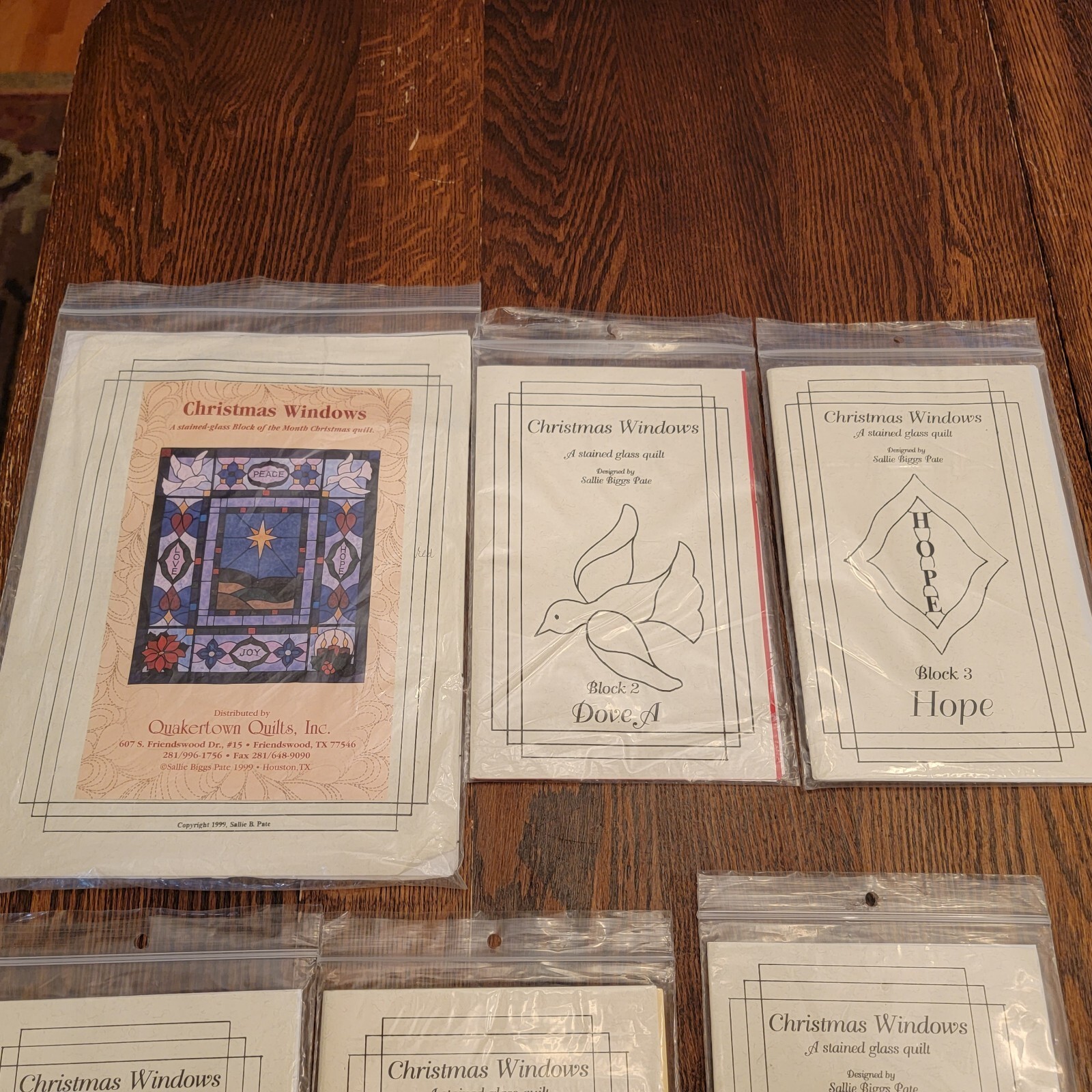 Christmas Windows Stained Glass Quilt Pattern All 9 Blocks * Sallie ...