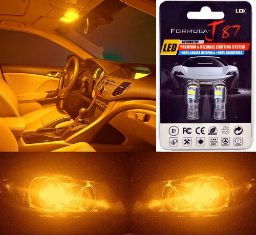 LED 3030 Light Orange Amber 168 Two Bulbs License Plate Tag Upgrade ...
