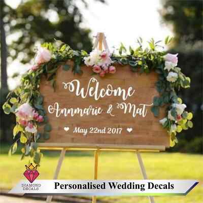 Welcome Wedding Mirror Decal Sign Graphic Venue Decor Sticker Removable ...