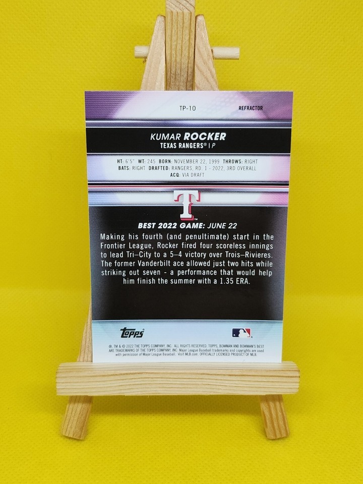 2022 Bowmans Best Kumar Rocker Top Prospects Refractor #TP-10 Texas ...
