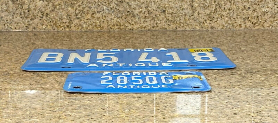 Antique Florida License Plate Motorcycle & Automobile Car Lot (2) 3 yrs ...