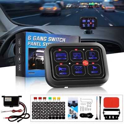 6 Gang Switch Push Buttons Relay Function Control Module Multifunction ...