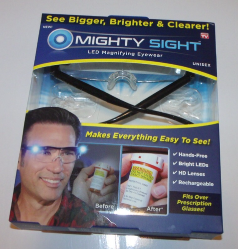Mighty Sight LED Magnifying Eyewear Rechargeable Glasses 160% ...
