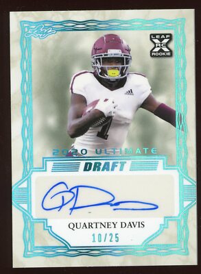 Quartney Davis 2020 Leaf Ultimate Draft Auto Rookie Serial #d 10/25 | eBay