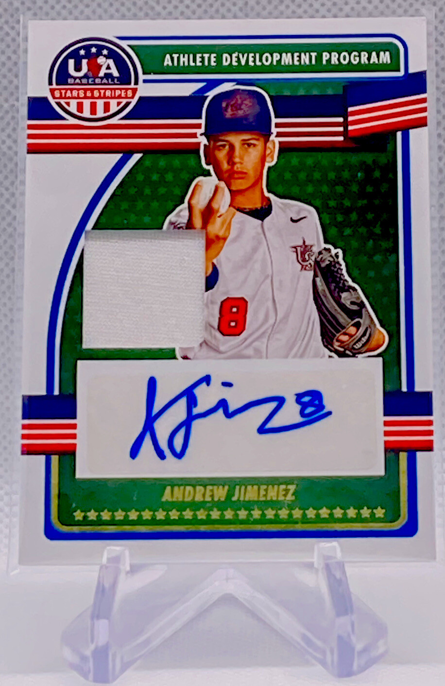 2023 USA Stars & Stripes Andrew Jimenez ADP Signatures Materials Auto # ...