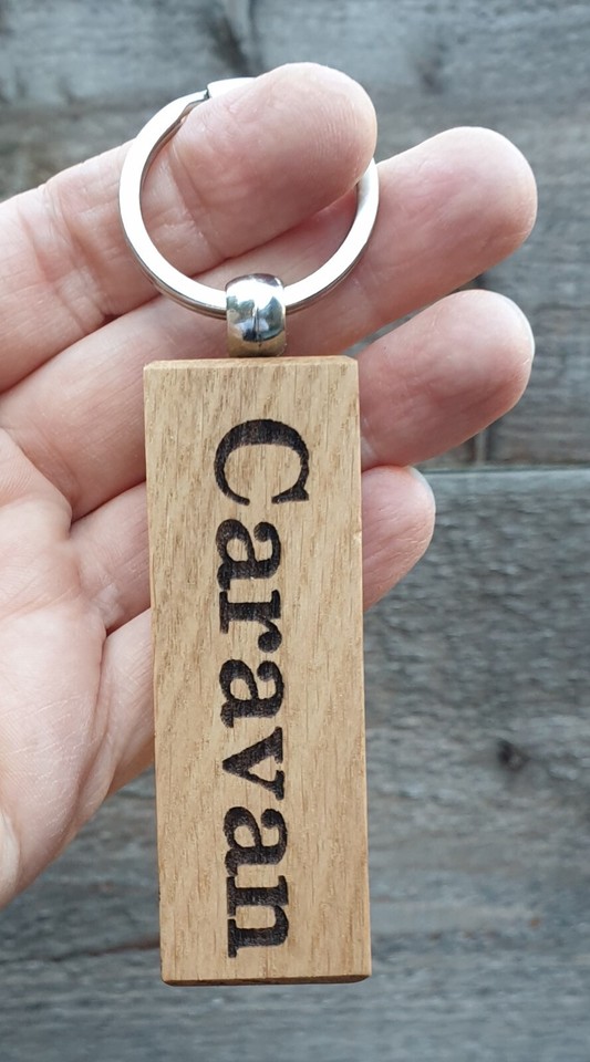 Solid Engraved Oak Wooden Personalised Hotel Key Fob Tag Keyring New ...
