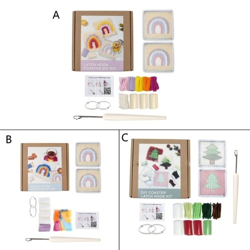 Coaster Hook Kits Arts and Crafts Kits for Adults Tufting Needlework | eBay