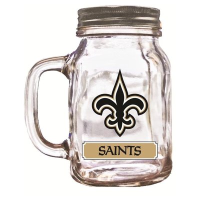Brand New Duck House Sports NFL New Orleans Saints 20oz Glass Mason Jar ...