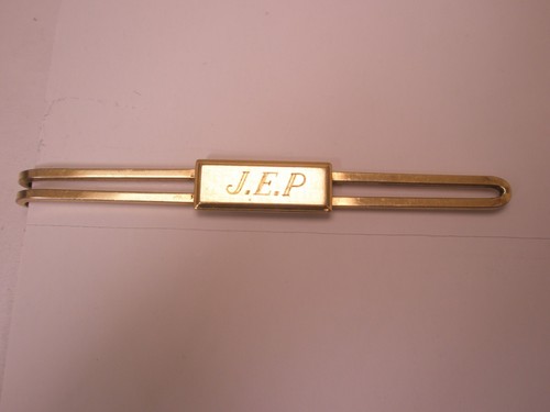 JEP ENGRAVED Monogram Initial Letter Gold Plated Vintage KREMENTZ Tie ...