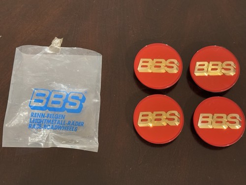 Authentic BBS Red Center Caps (Set Of 4) w/ 3-D Gold Lettering | eBay