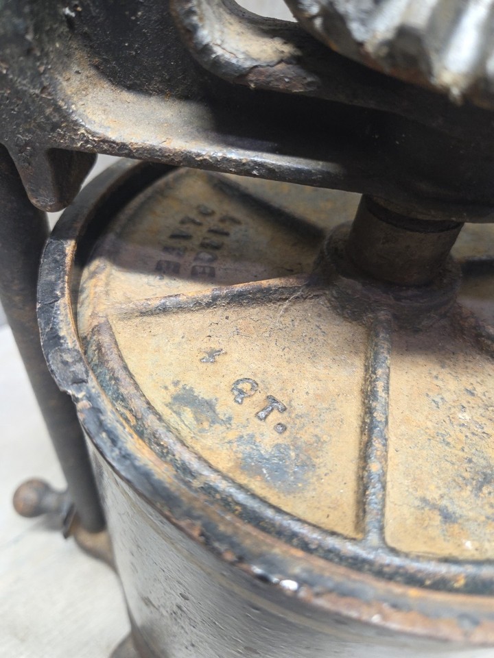 Antique Landers Frary Clark Cast Iron 4 Qt Sausage Stuffer Lard Fruit ...