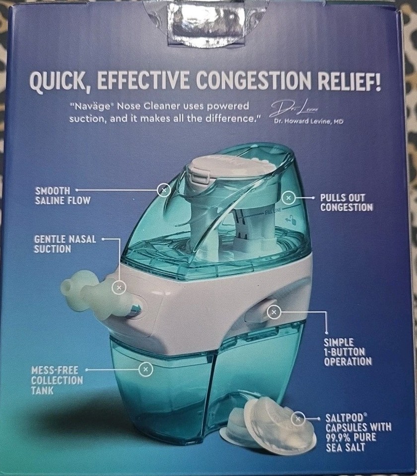 Navage Congestion Relief Nasal Irrigator Kit Blue & White New Version ...