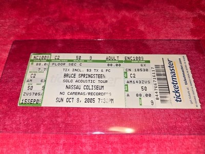 ORIGINAL CONCERT TICKET STUB BRUCE SPRINGSTEEN OCT 9 2005 NASSAU ...