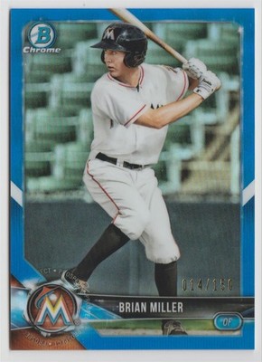 Brian Miller 2018 Bowman Chrome Prospects Blue Refractor 014/150 #BCP60 ...