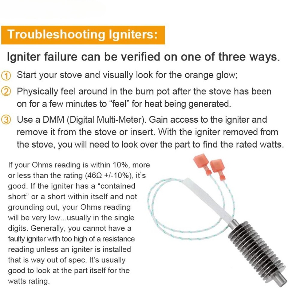3-20-677200 Igniter for Harman P68, XXV, P43,P61 Pellet Stove for ...