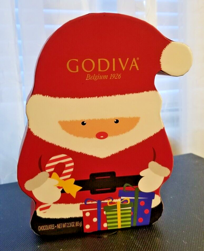 50% off! GODIVA SANTA CLAUS Shaped EMPTY Candy Box Assorted CHOCOLATES ...