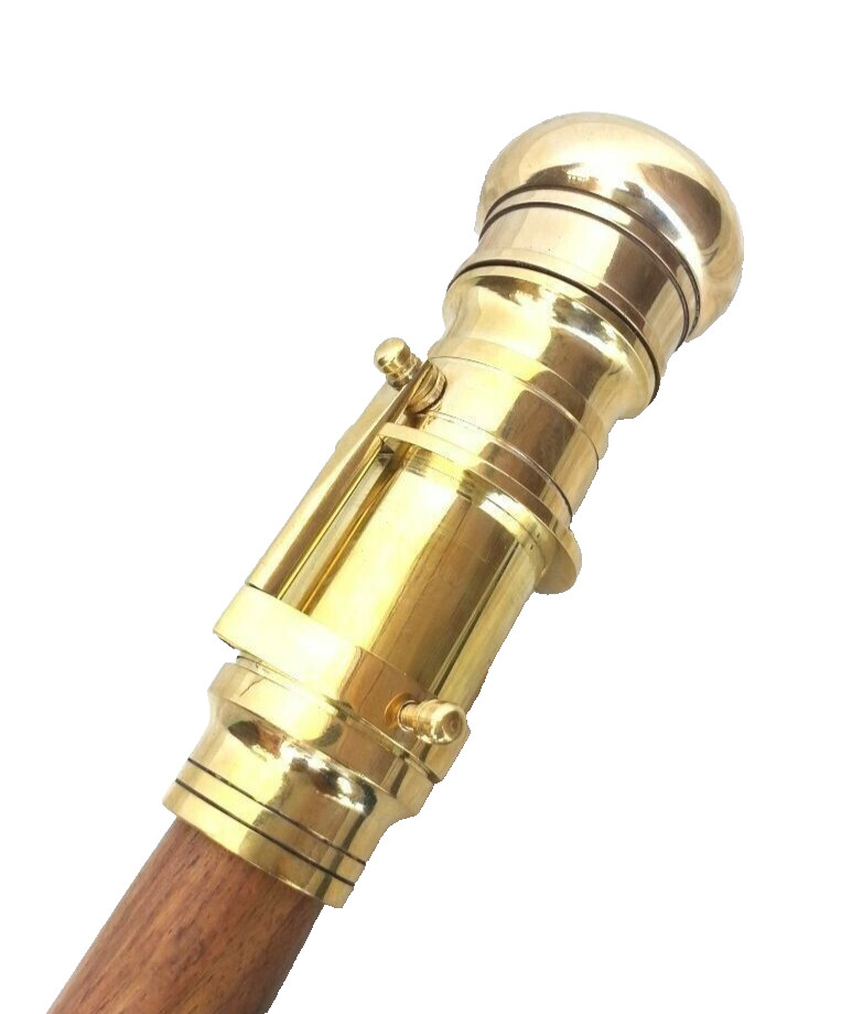 Vintage Nautical Marine Wooden Walking Stick Cane wit… - Gem