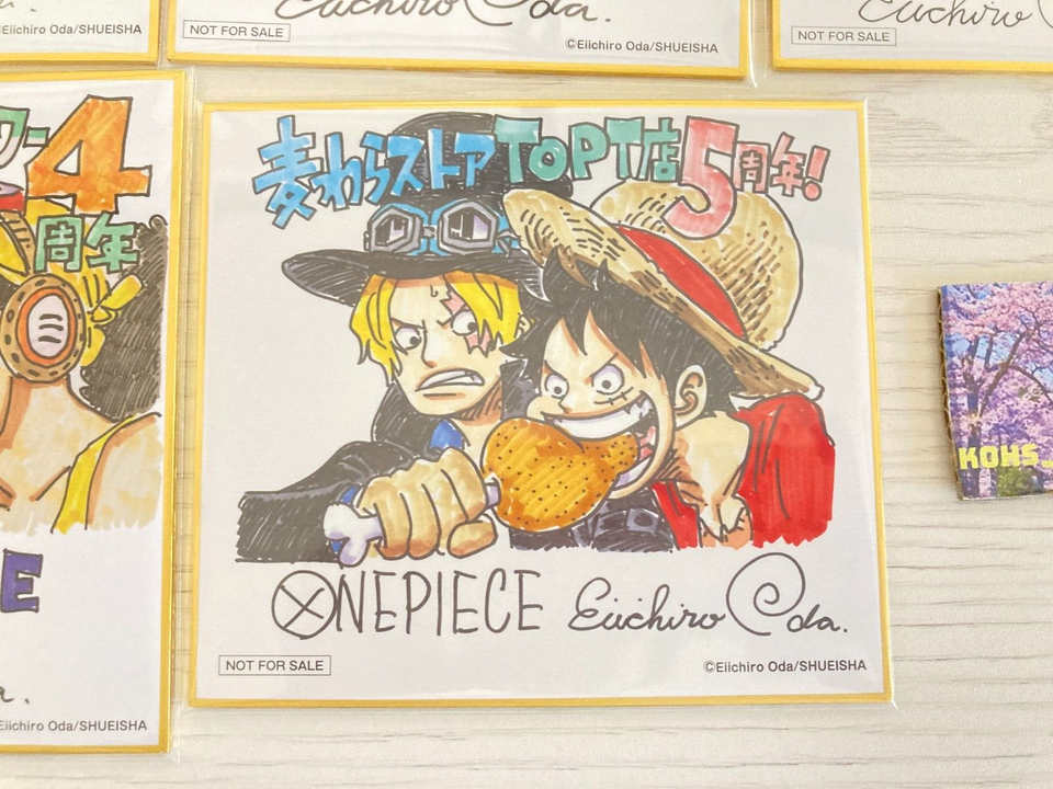 ONE PIECE Eiichiro Oda Autograph Shikishi Art Card 7 set Tokyo One ...