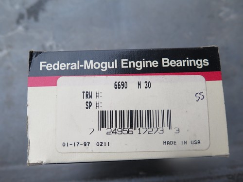 Federal Mogul 6690 M30 Main Bearing Set NOS (16C1-1) | eBay