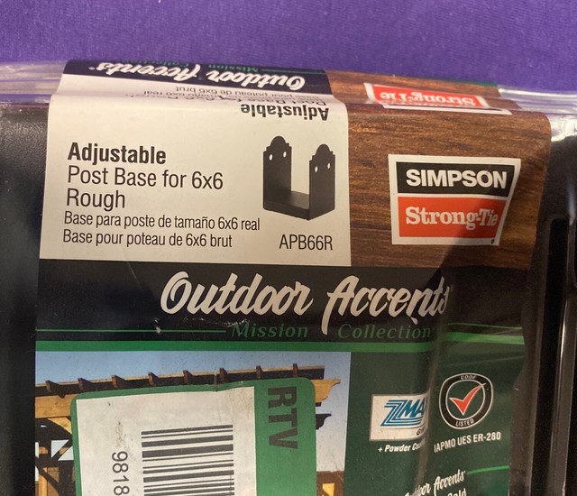 Simpson Strong-tie Outdoor Accents APB Black ZMAX Post Base APB66R for ...