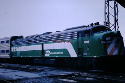 Original 1981 Burlington Northern E8 Commuter Locomotive Chicago Slide ...