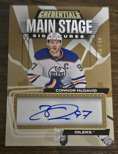 2023-24 UD Credentials Connor McDavid SSP Main Stage Signatures Serial ...