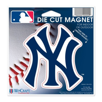 NEW YORK YANKEES ~ (1) Official MLB 4 Inch Die-Cut "NY" Color Magnet ...