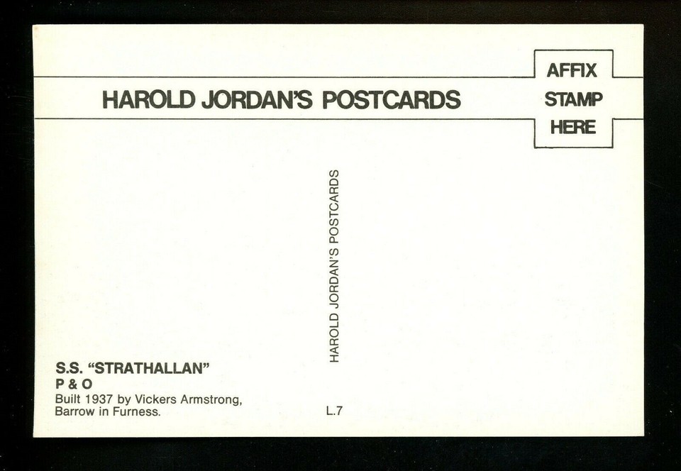 Ship postcard Chrome Harold Jordan SS Strathallan P&O | eBay