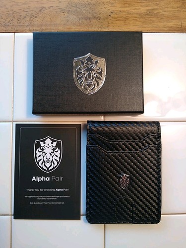 Alpha Pair Slim Wallet for Men RFID with Money Clip Credit Card Holder ...