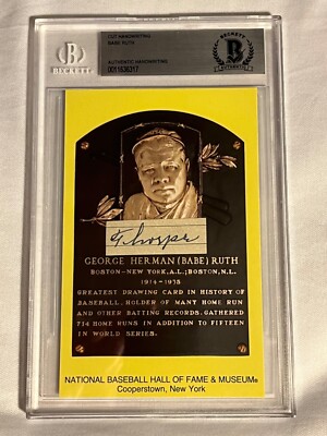 BABE RUTH cut handwriting authenticated Beckett BAS PSA/DNA Jim “THORPE ...