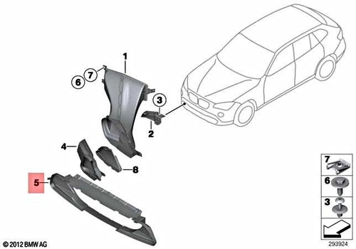 Genuine BMW E84 SUV Adapter Exterior trim Front panel OEM 51648049415 ...