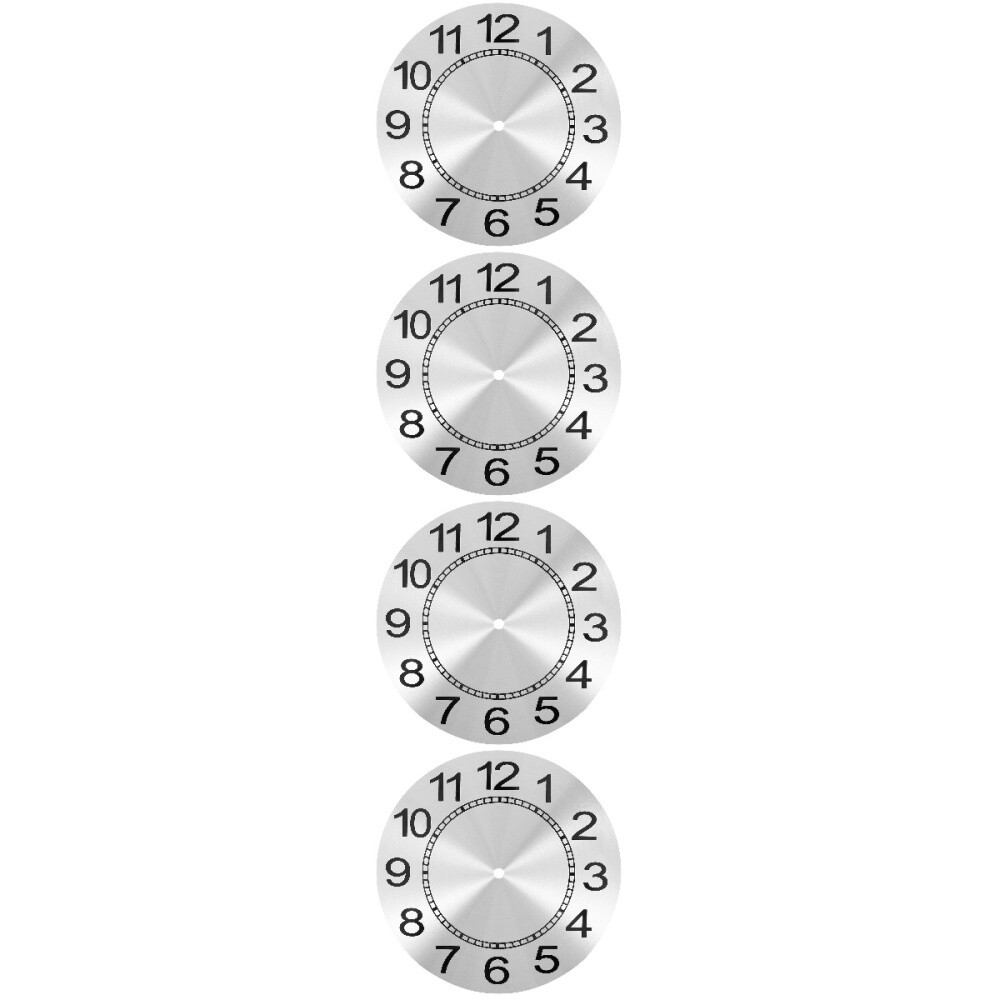4 Count Clock Dial Faces for Crafts Round Plate Disc Metal Wall Quartz ...
