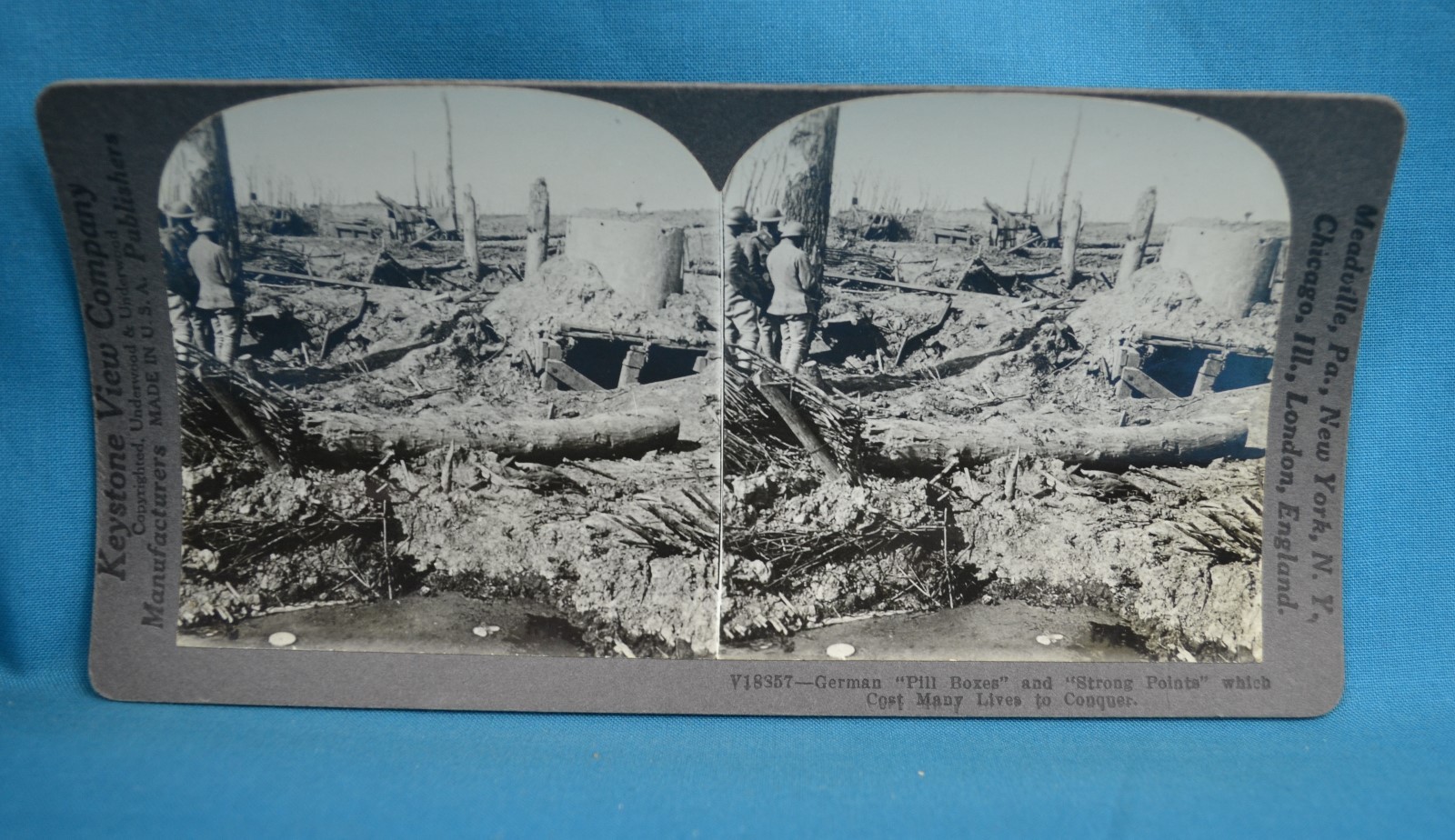 WW1 Stereoview Photo German Pill Boxes Which Cost Many Lives To Conquer ...