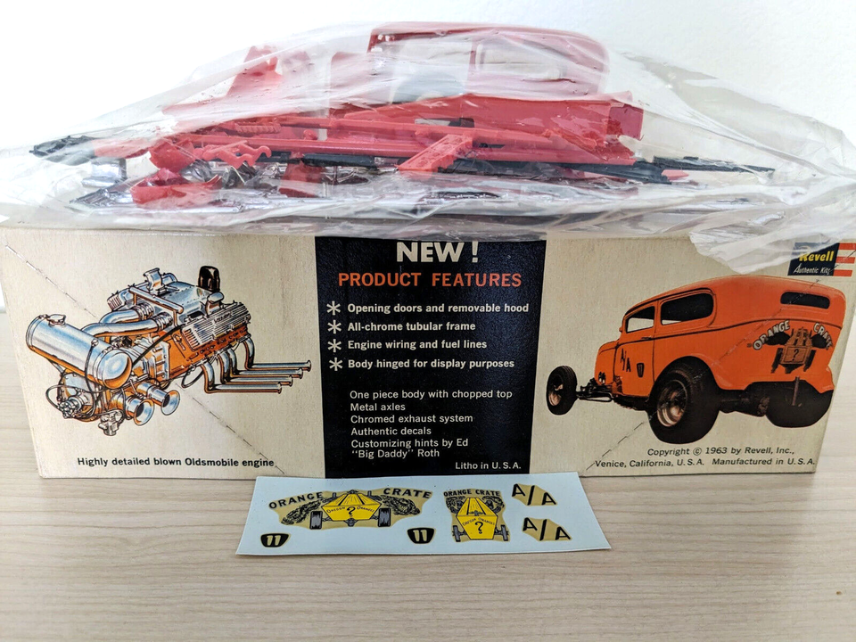 RARE! *ORIGINAL VINTAGE REVELL H-1289 ORANGE CRATE 32 FORD KIT *SEALED ...