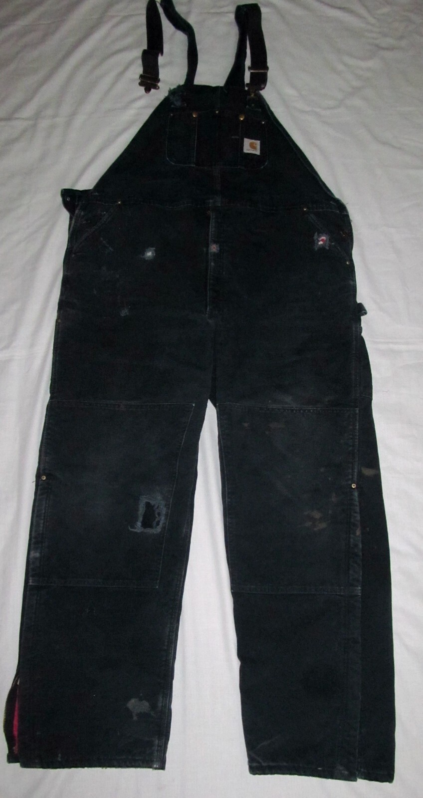 Carhartt Black Double Knee Overalls Mens Size 48 x 34… - Gem