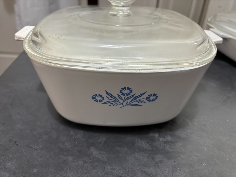 EXTREMELY RARE Vintage Pyrex Corning Wear Blue Cornflower Corningwear ...