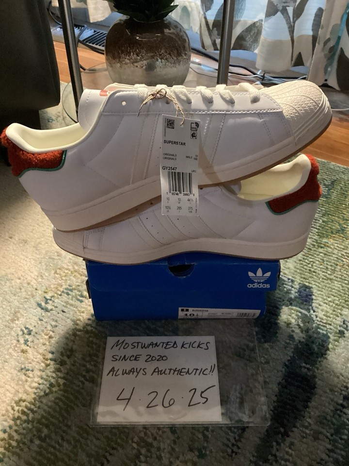 DS 2021 Adidas Superstar Cloud White Fuzzy Carpet Red Men’s Sz 10.5 | eBay