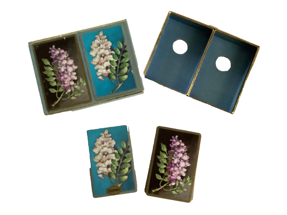 Vintage Congress Playing Cards White & Purple Flowers Bridge Double ...