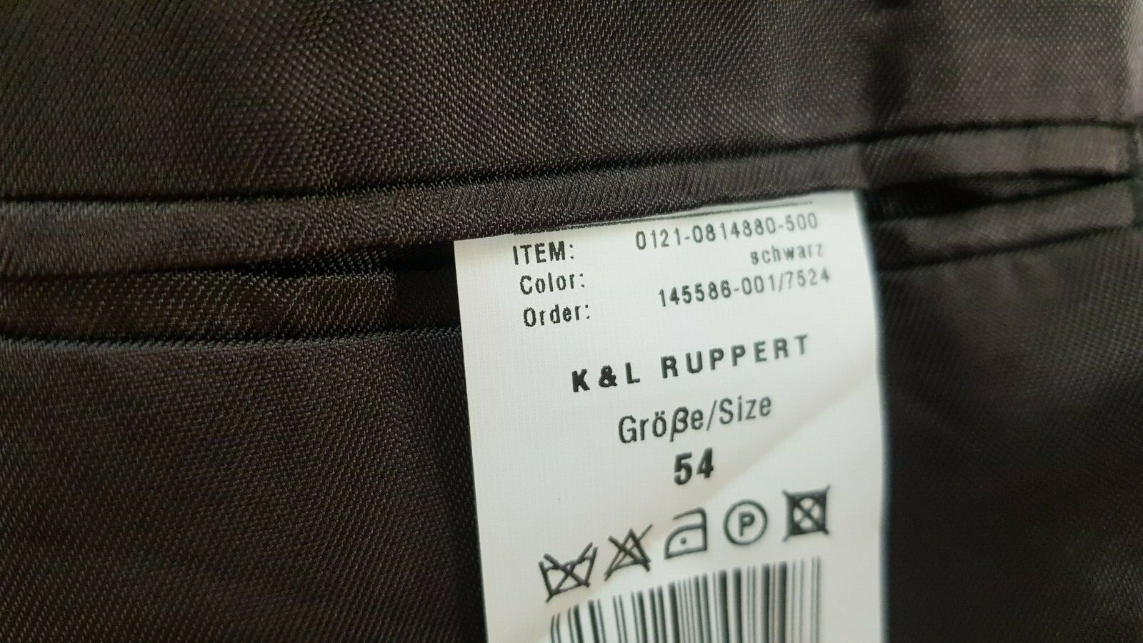 Herren Anzug von Larusso (K&L Ruppert), schwarz , Gr. 54, 1-2x getragen - Top! | eBay.de