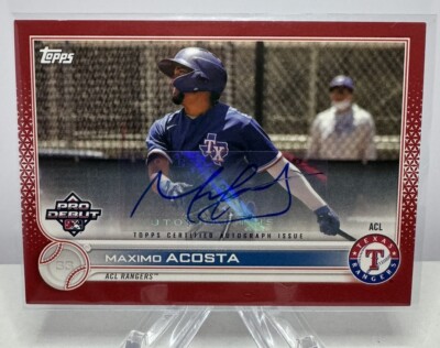 2022 Topps Pro Debut Maximo Acosta /10 Red Autographed Short Print SSP ...