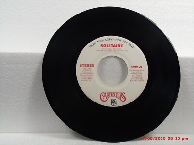 CARPENTERS -(45)- WHITE LABEL PROMOTION COPY - SOLITAIRE (STEREO ...