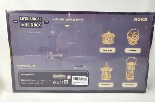 ROKR 3D Wooden Puzzle Airplane Control Tower Model Kit DIY Mechanical Music Box | eBay