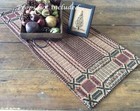 NEW TABLE RUNNER EDGEFIELD CRANBERRY BLACK TAN 32" x 14" Cotton ...