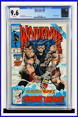 Wolverine #48 CGC Graded 9.6 Marvel November 1991 White Pages Comic ...