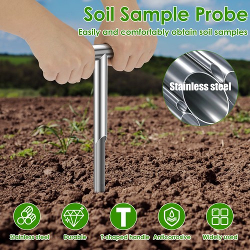 Soil Sampler Probe with 4 Reusable Soil Sample Bag and 3 Tool 12.8inch ...