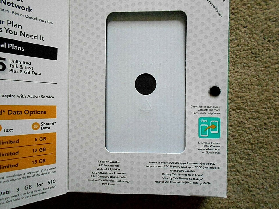 Alcatel Onetouch Pixie Eclipse Total Wireless Black Cell Phone | eBay