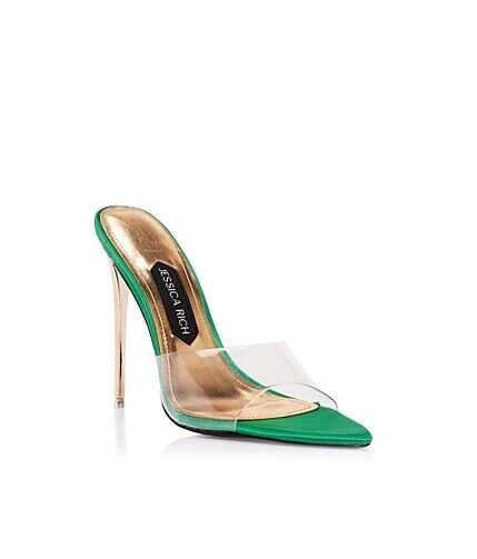 Jessica Rich Women's Racy High Heel Mules GREEN SZ 36 12/2 Jessica Rich Women's Racy High Heel Mules GREEN SZ 36 12/2