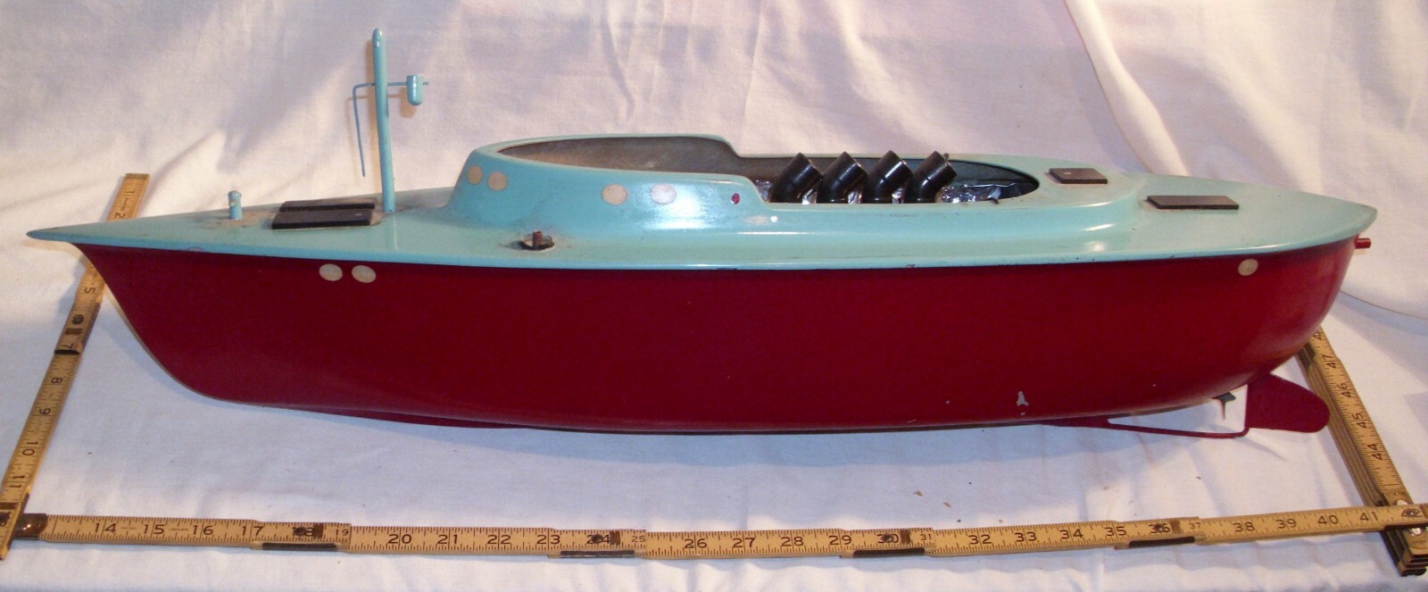 CRUISE SHIP MAMOD STEAMED POWERED POND BOAT IN GRAY & RED | eBay