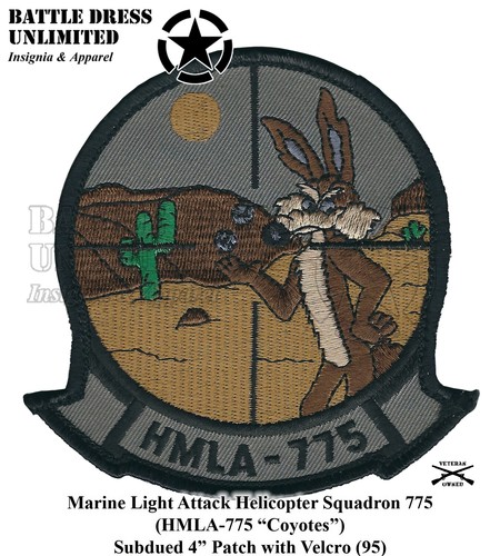 Light Attack Helicopter Squadron 775 Patch (HMLA-775 "Coyote" USMC ...