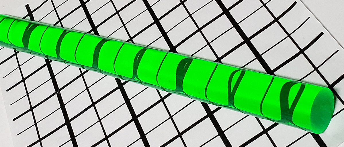 1 PC 3/4" DIAMETER CLEAR GREEN FLUORESCENT ACRYLIC PLEXIGLASS ROD 12 ...